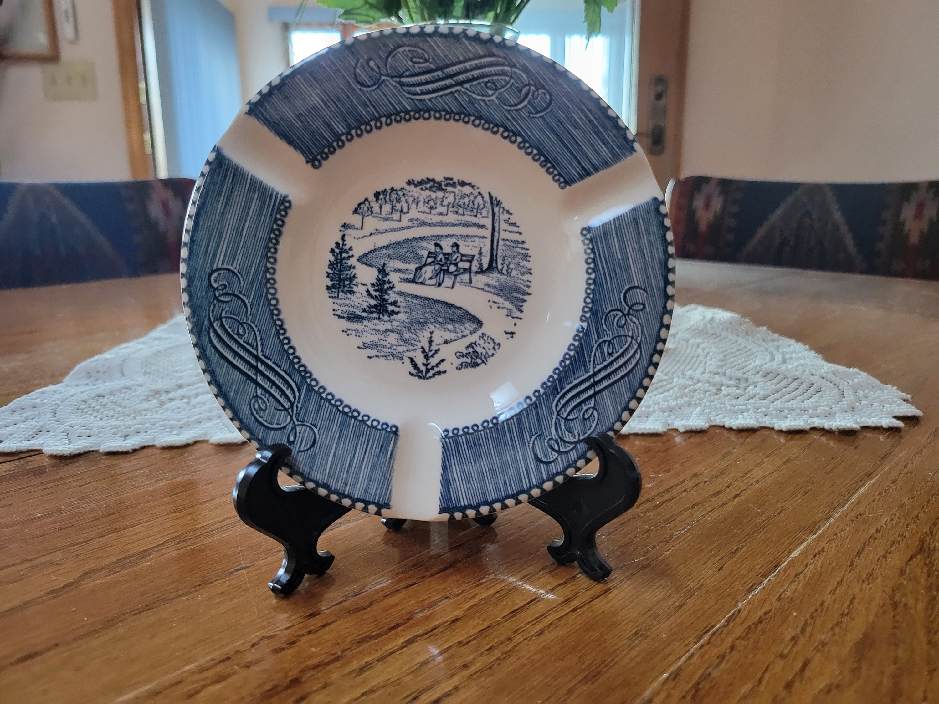 Vintage Currier & Ives Blue Dinnerware by Royal China Company ...