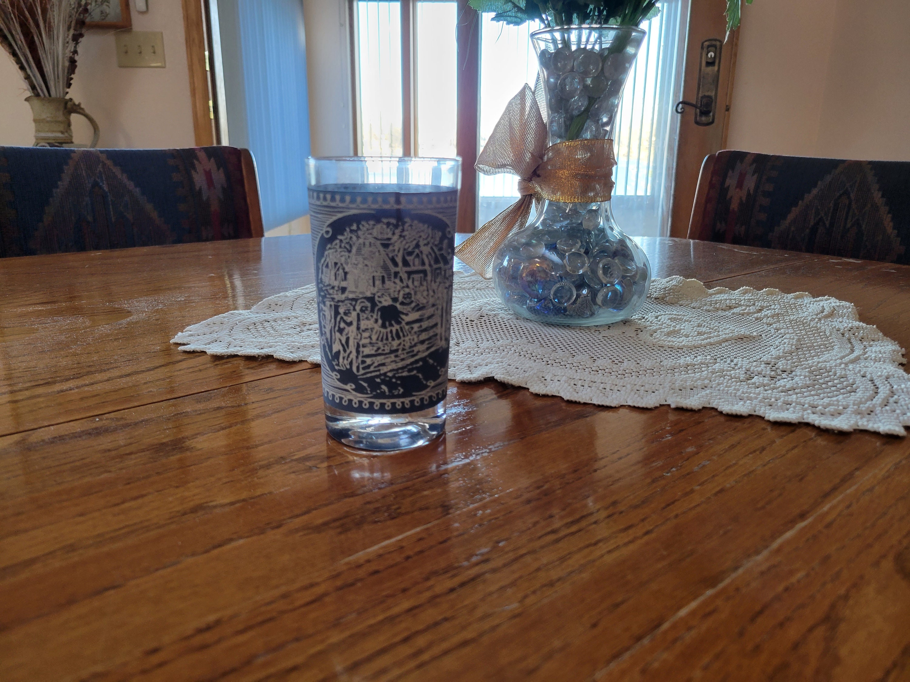 Vintage Currier & Ives Blue Dinnerware by Royal China Company. Frosted ...