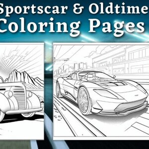 CARS COLORING BOOK - Classic - Sports - Instant Download - 150 Pages ...