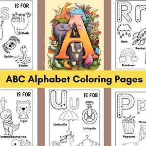 Kids LETTERS COLORING BOOK - Pages - Instant Download - 20+ Pages ...
