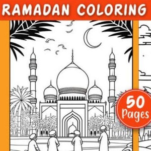 RAMADAN COLORING BOOK Kids Adults - Instant Download - 50 Pages ...