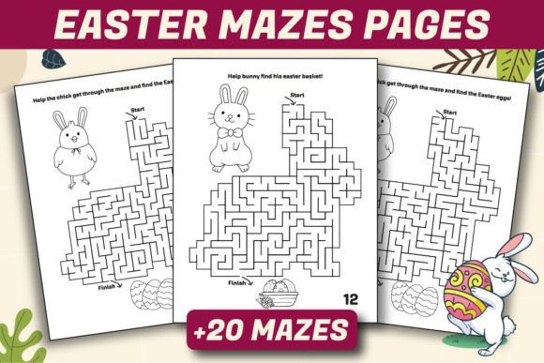 KIDS EASTER MAZE Pages - Instant Download - 20 Pages - Activities ...