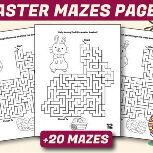 KIDS EASTER MAZE Pages - Instant Download - 20 Pages - Activities ...