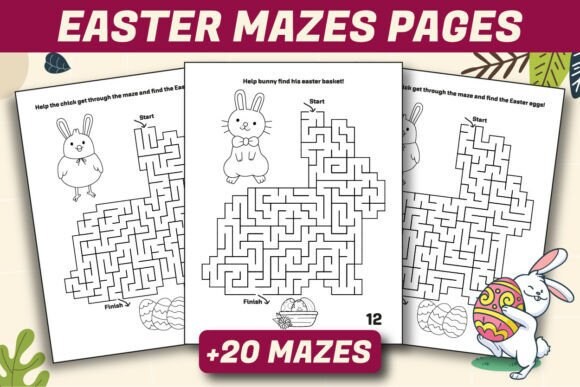 KIDS EASTER MAZE Pages - Instant Download - 20 Pages - Activities ...