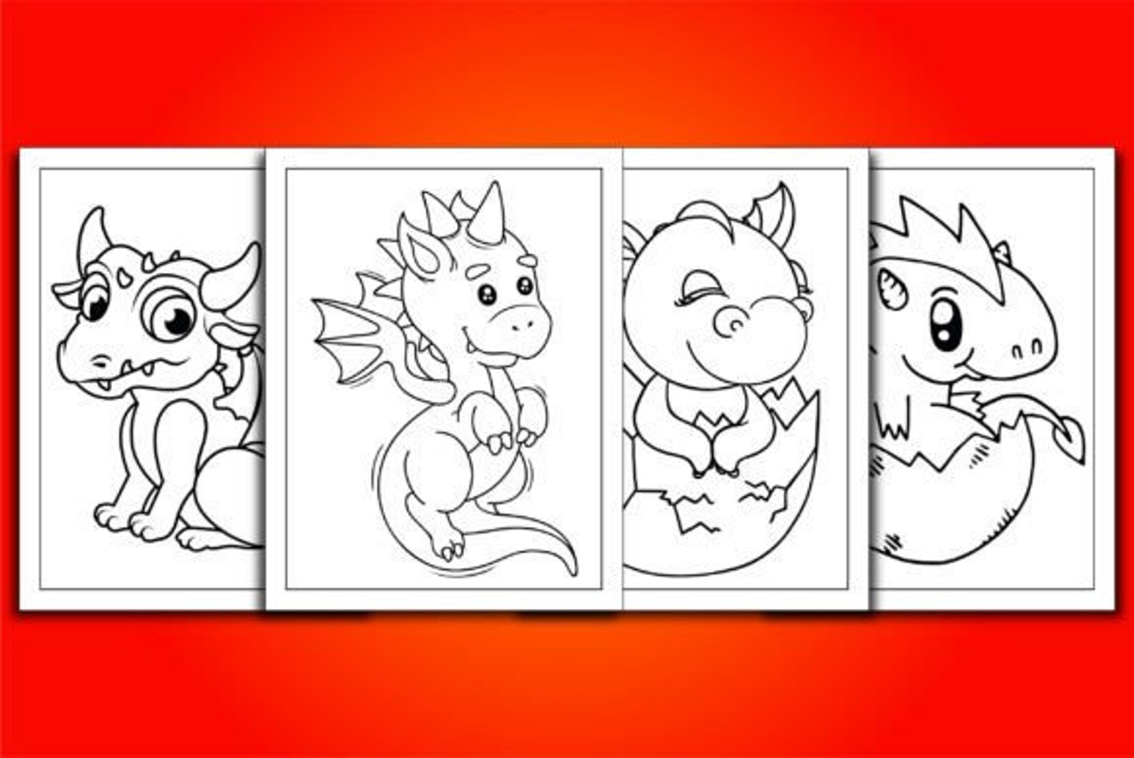 KIDS DRAGON COLORING Pages Instant Download 35 Pages Activities Pages ...