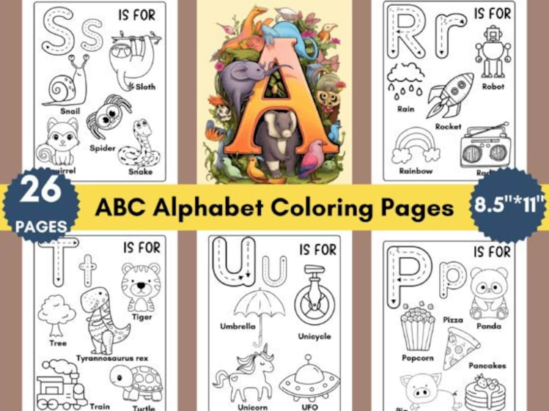 Kids LETTERS COLORING BOOK - Pages - Instant Download - 20+ Pages ...