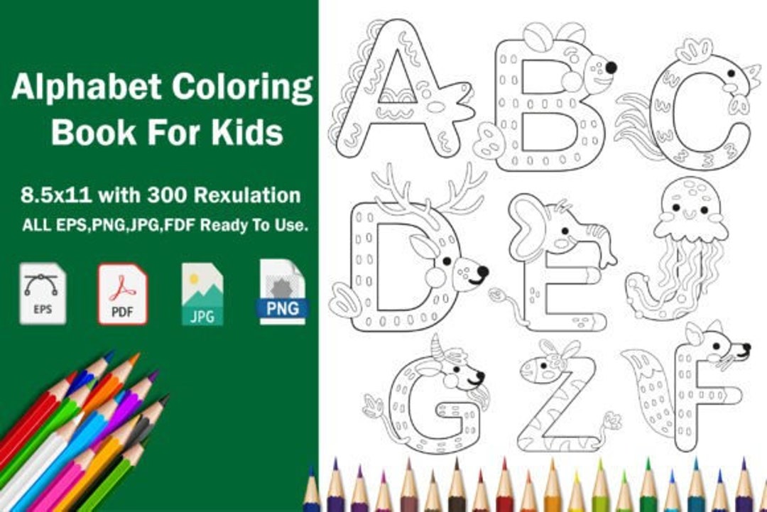 ALPHABET Coloring Book - Instant Download - 50 Pages - Activities ...