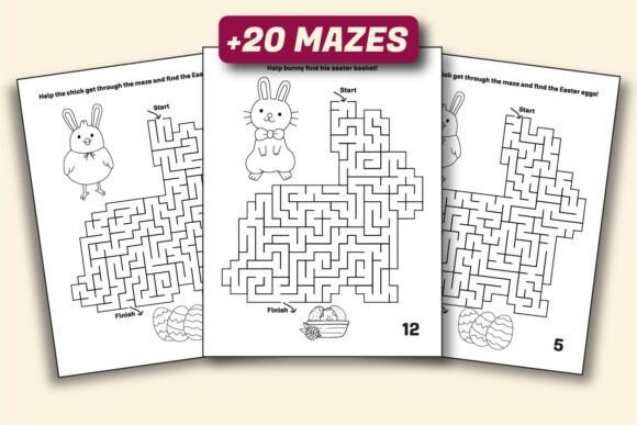 KIDS EASTER MAZE Pages - Instant Download - 20 Pages - Activities ...