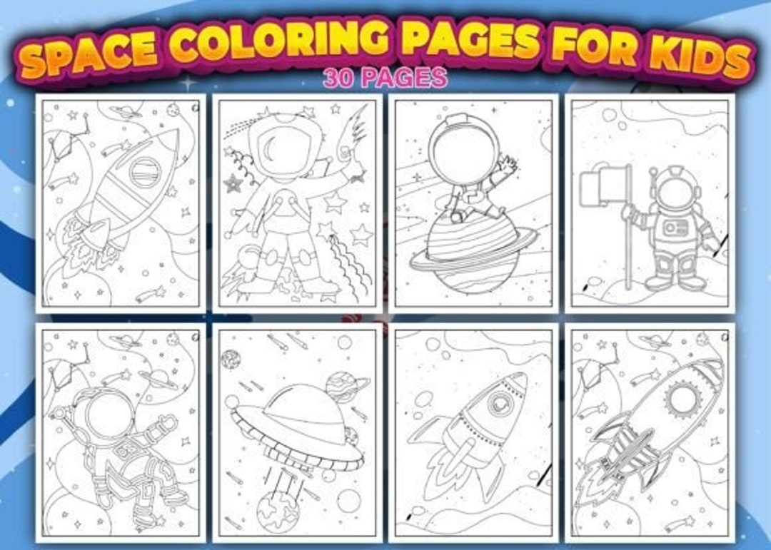 OUTER SPACE Coloring Book Instant Download 30 Pages - Etsy