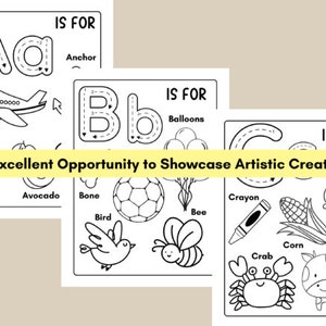 Kids LETTERS COLORING BOOK - Pages - Instant Download - 20+ Pages ...