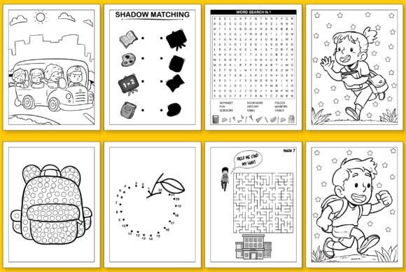 BACK TO SCHOOL Coloring Book - Instant Download - 50 Pages - Activities ...
