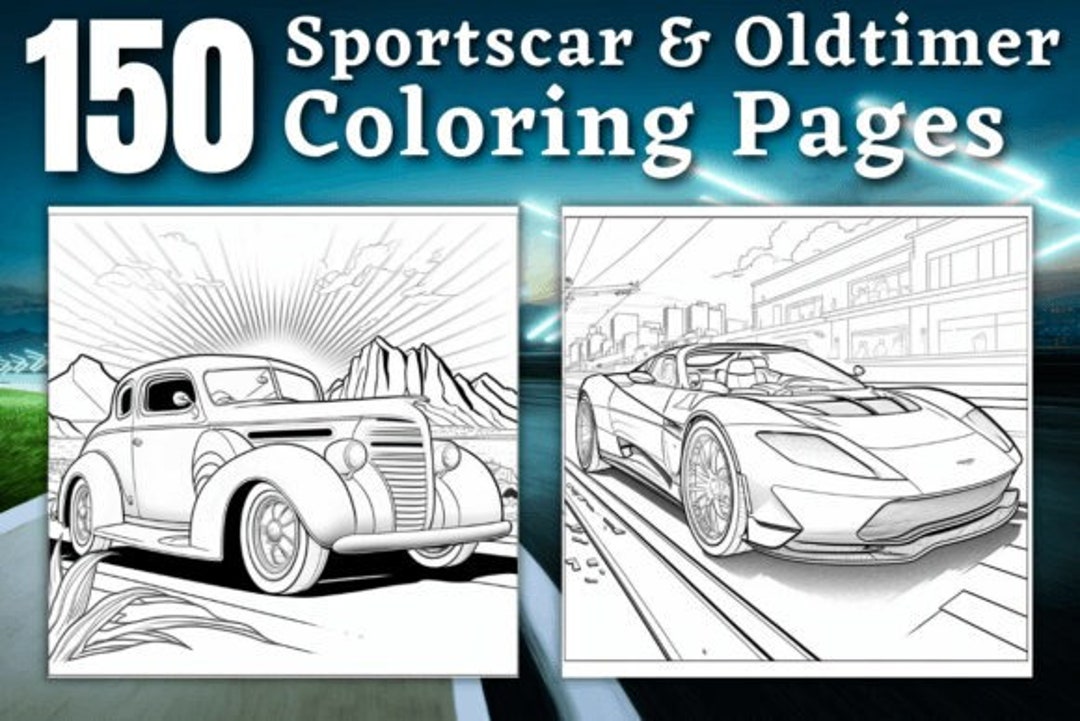CARS COLORING BOOK - Classic - Sports - Instant Download - 150 Pages ...