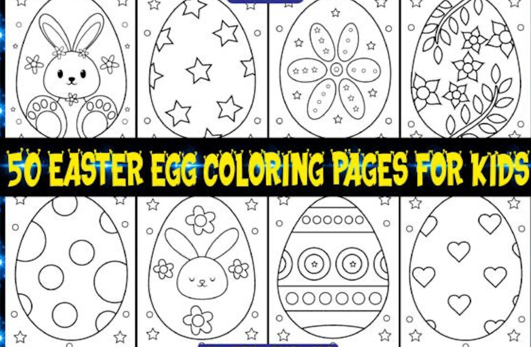 Kids EASTER EGG COLORINGBOOK- Instant Download - 50 Pages - Activities ...