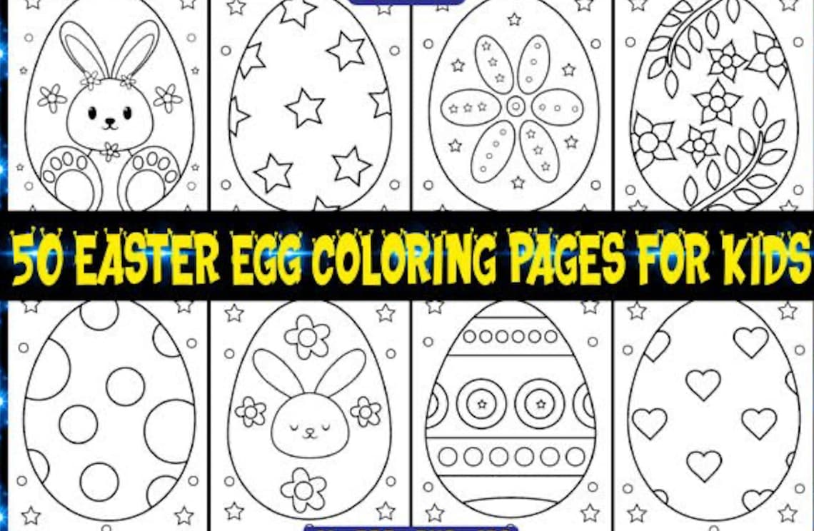BEST KIDS EASTEREGG Coloring Book Instant Download 50 Pages Activities ...