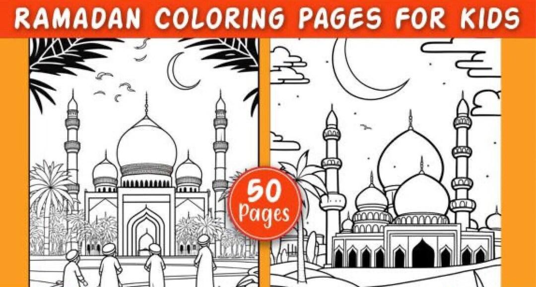 RAMADAN COLORING BOOK Kids Adults - Instant Download - 50 Pages ...