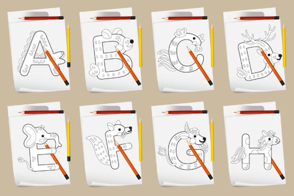 ALPHABET Coloring Book Instant Download 50 Pages Activities Pages Pdf ...