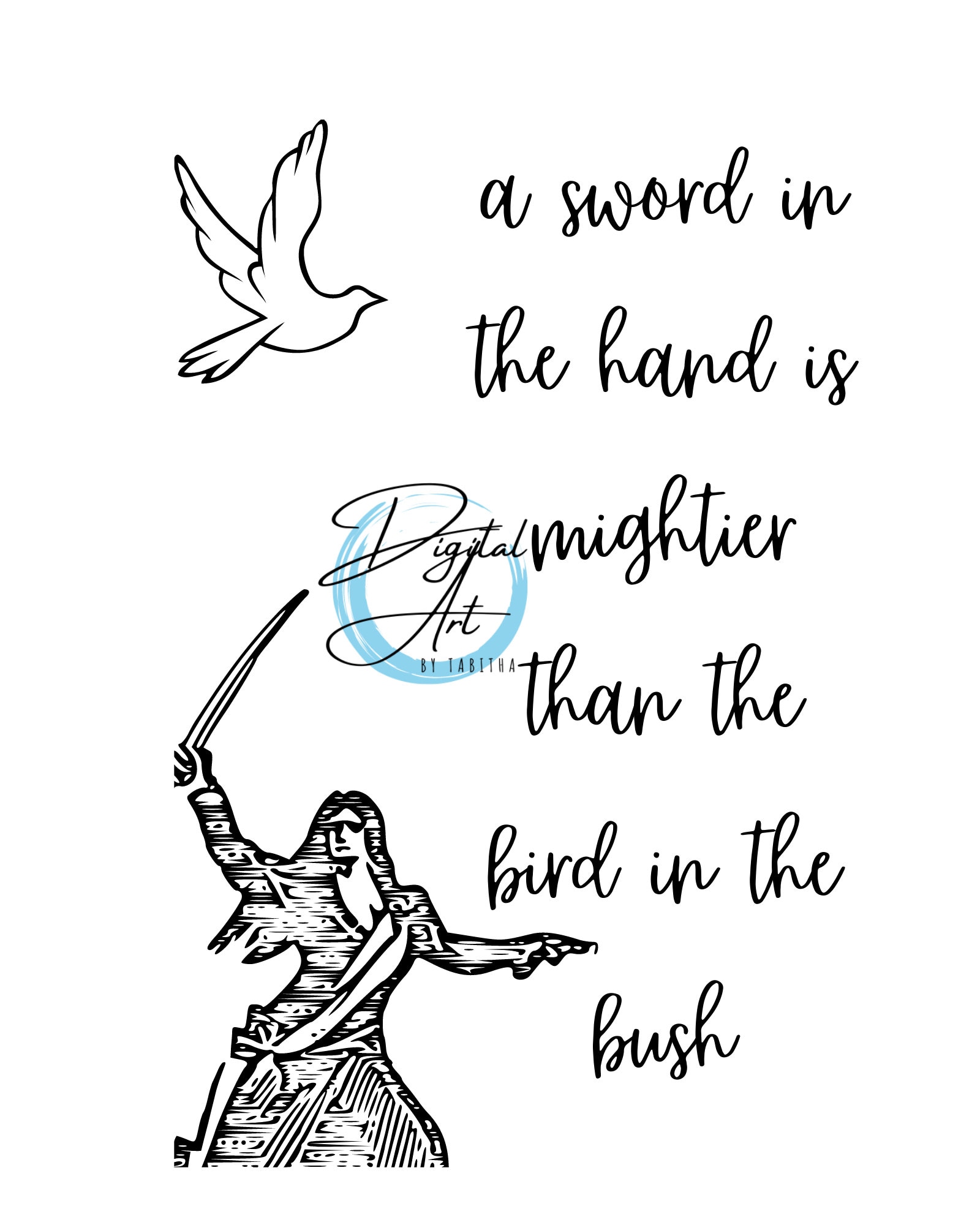 Malaphors Funny Wall Art Print A Sword in the Hand is - Etsy