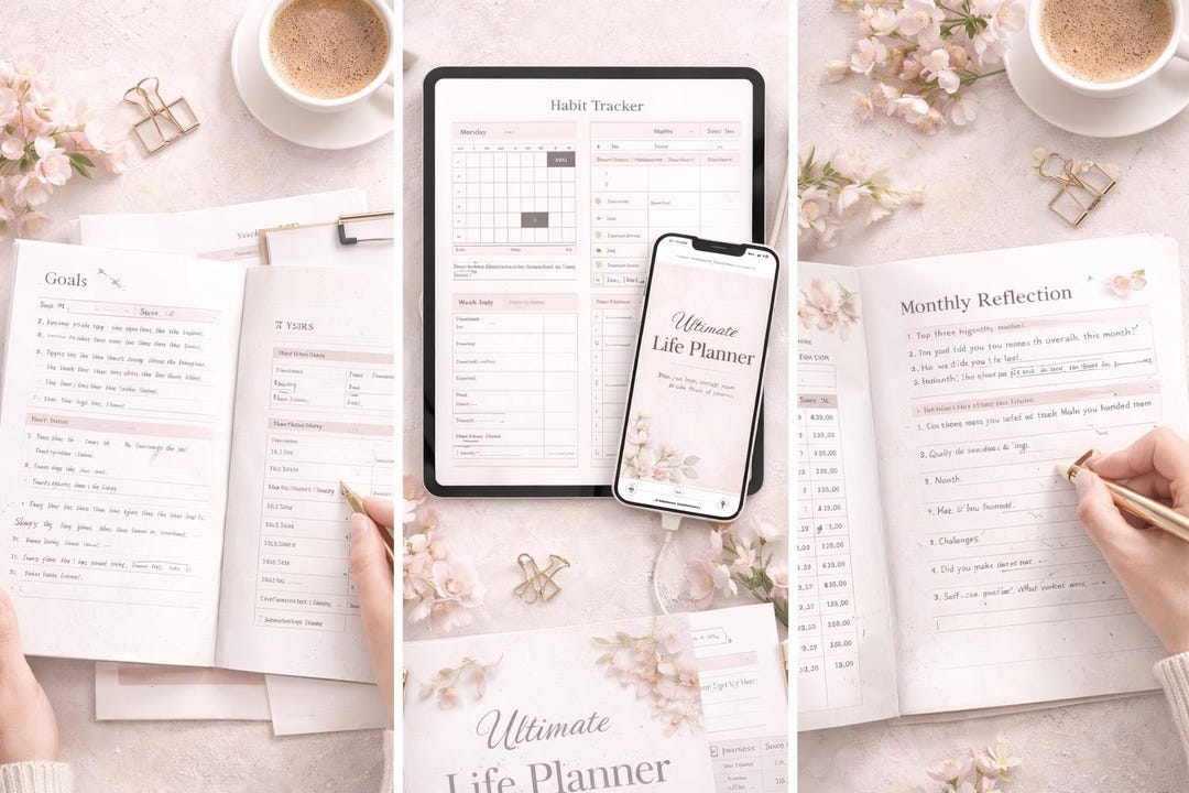Ultimate Life Planner | Printable & Digital PDF | Self Care, Goals ...