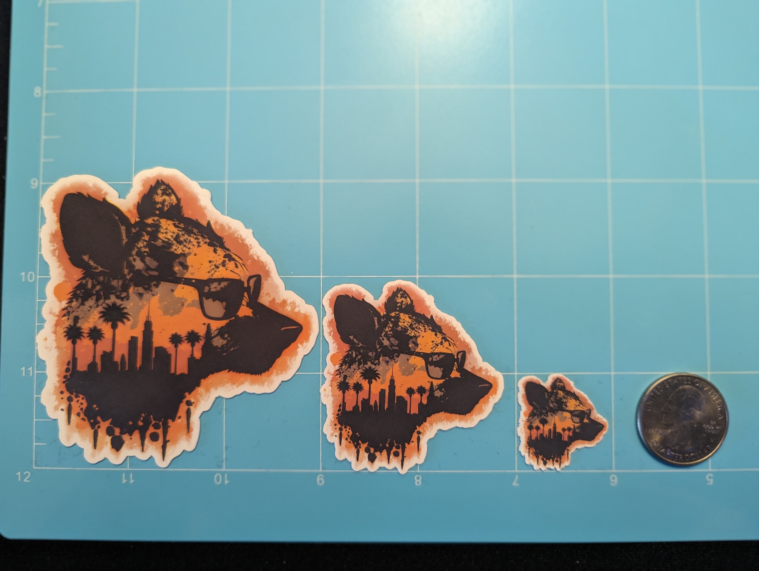 Hyena Sticker hyena City Durable Matte Vinyl Sticker Furry Sticker UV ...