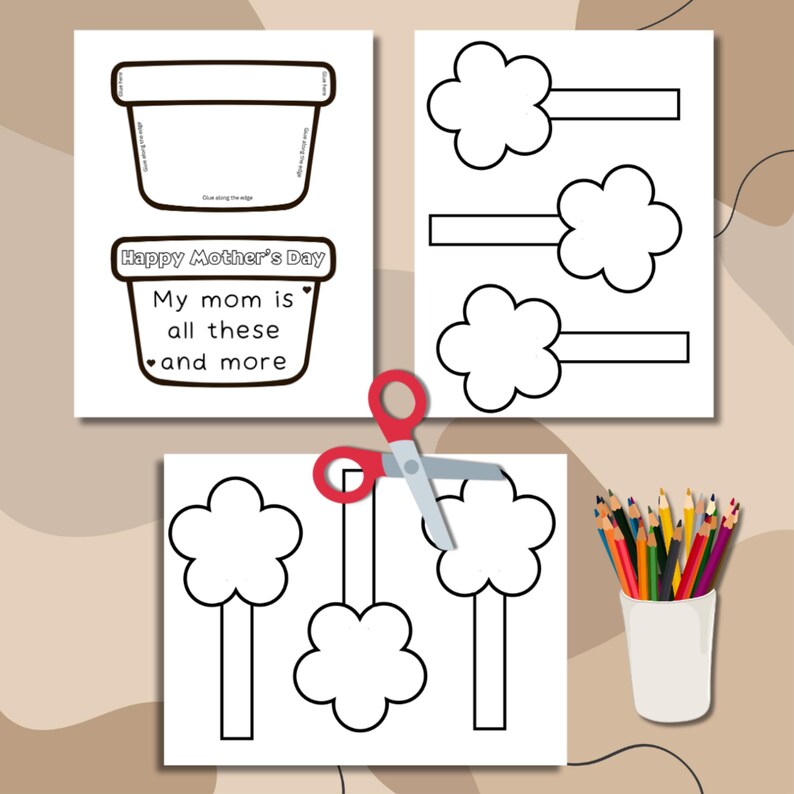 Printable Mother's Day Coloring Craft Gift, Christian Sunday School ...
