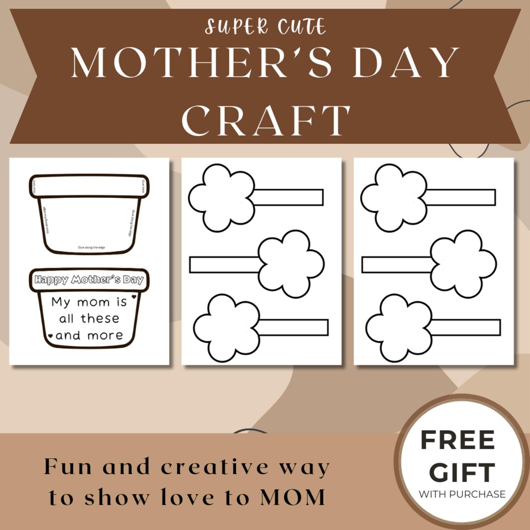 Printable Mother's Day Coloring Craft Gift, Christian Sunday School ...