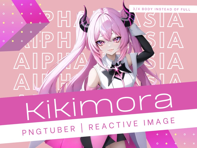 Pngtuber | Reactive Image | Anime Demon Girl Kikimora | 3/4 Body ...