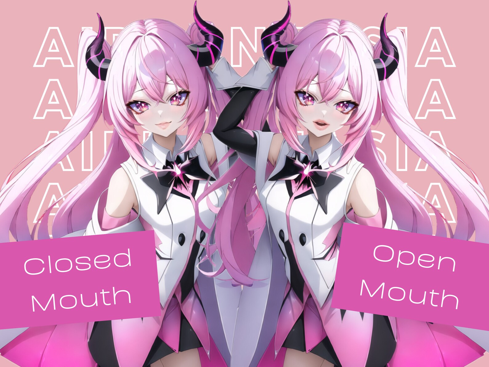 Pngtuber | Reactive Image | Anime Demon Girl Kikimora | 3/4 Body ...