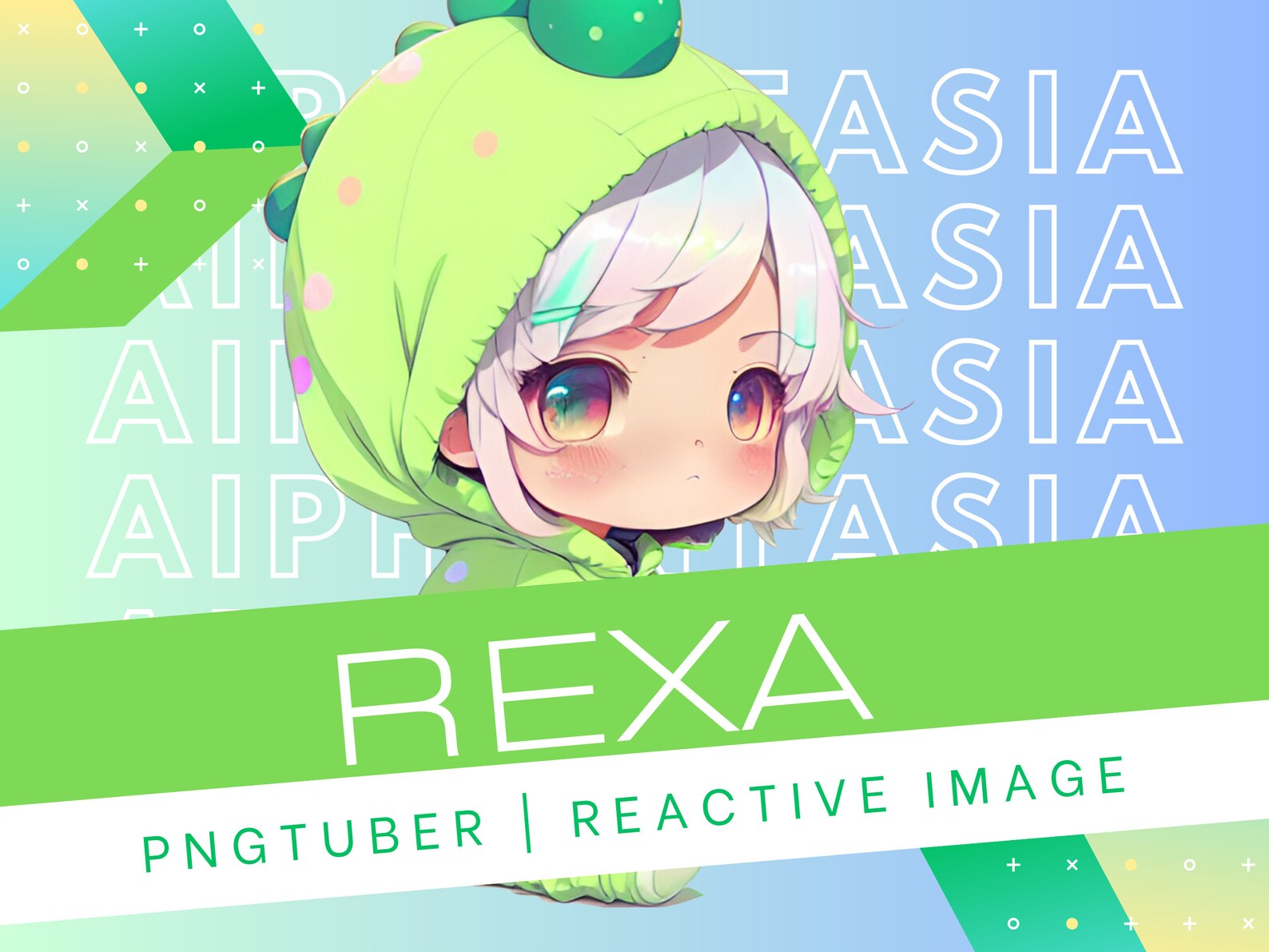 Pngtuber | Reactive Image | Anime Dino Chibi Girl Rexa Stream 2 Files ...