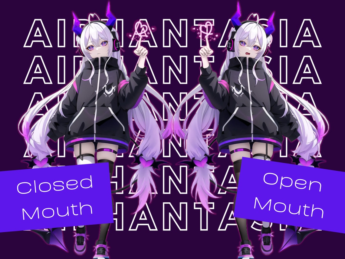 Pngtuber | Reactive Image | Anime Demon Girl Saphira Stream 2 Files for ...