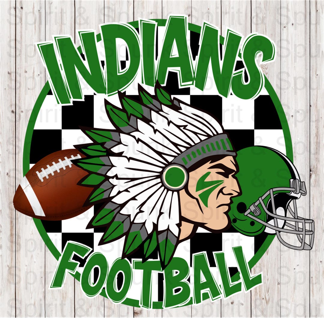 Indians Football Checkered PNG | Sublimation, Screen Print, DTF, DTG ...
