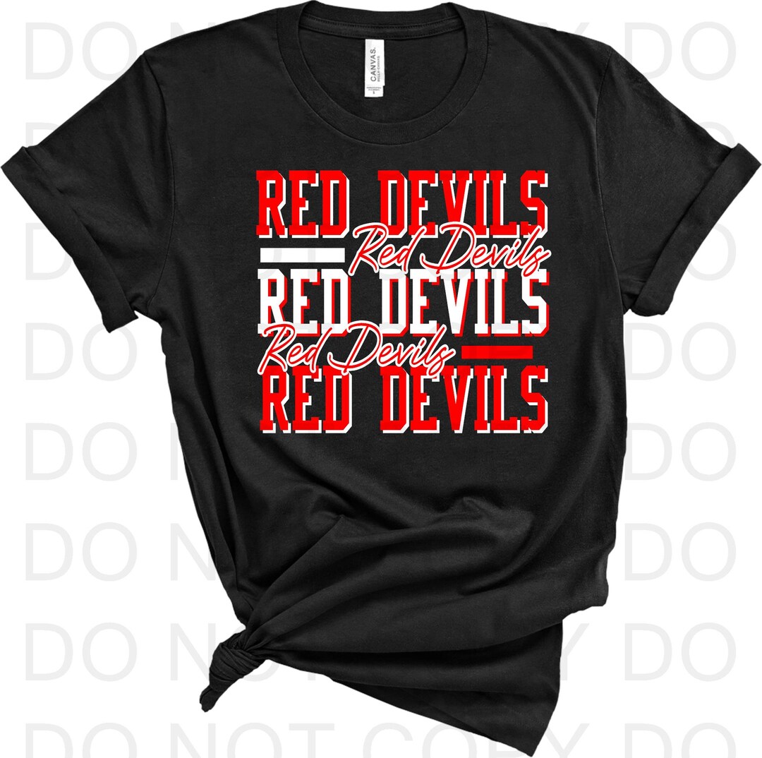 Red Devils Word Png | Sublimation, Screen Print, DTF, DTG File ...