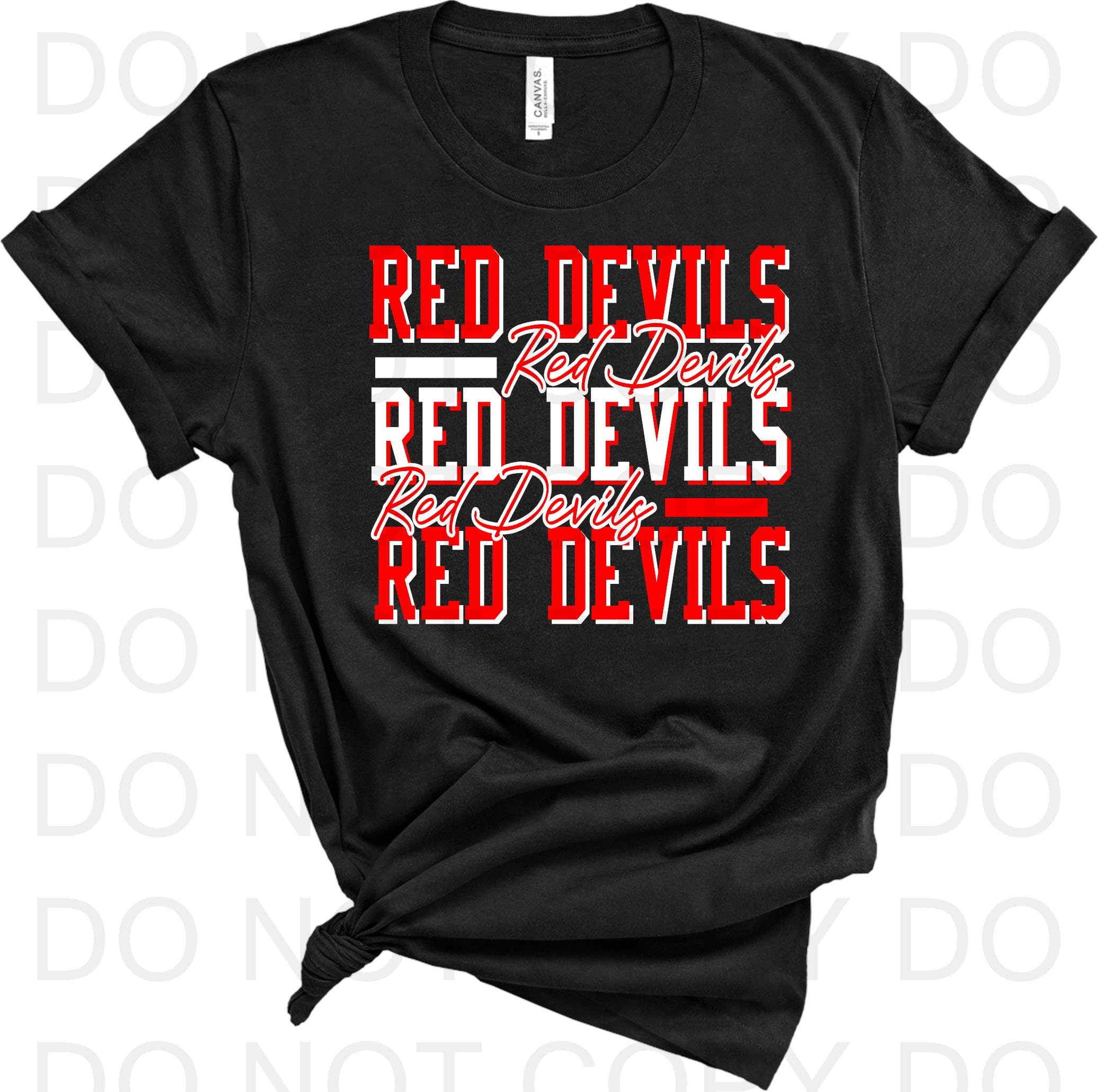 Red Devils Word Png | Sublimation, Screen Print, DTF, DTG File ...