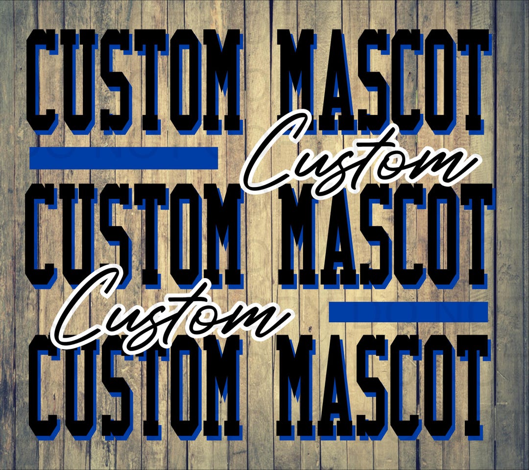 Custom Mascot Words PNG | Sublimation, Screen Print, DTF, DTG File ...