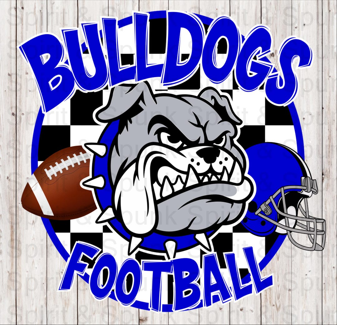 Bulldogs Football Checkered PNG | Sublimation, Screen Print, DTF, DTG ...
