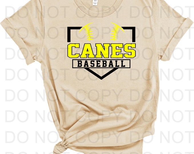 Canes Baseball Custom PNG | Sublimation, Screen Print, DTF, DTG File ...