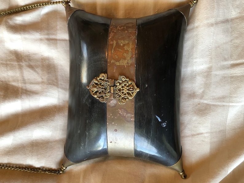 Vintage Horn and Brass Purse Bag - Etsy