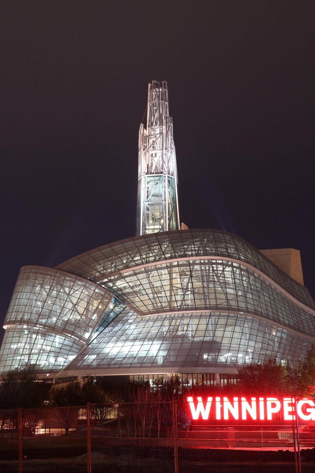Vertical Poster, Canadian Human Rights Museum at Night. Matte Print ...