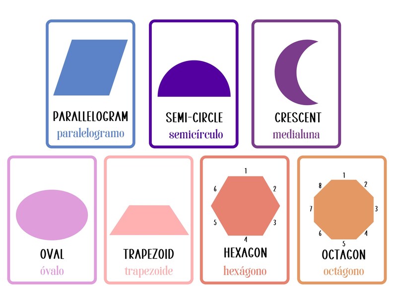 Printable Shape Flashcards - Etsy