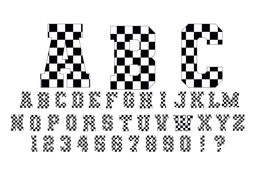 Checkered Alphabet, Racing Alphabet Png, Checkered Alphabet Png ...