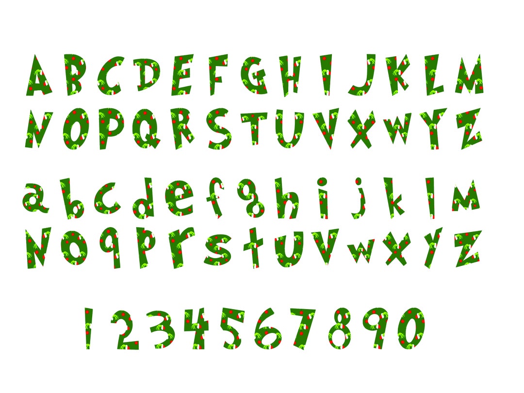 Grinch Font PNG Grinch Letter PNG Font Green Character PNG - Etsy Australia