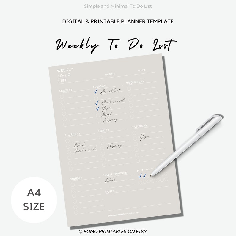 Undated Weekly Planner Printable Planner Stickers Weekly - Etsy