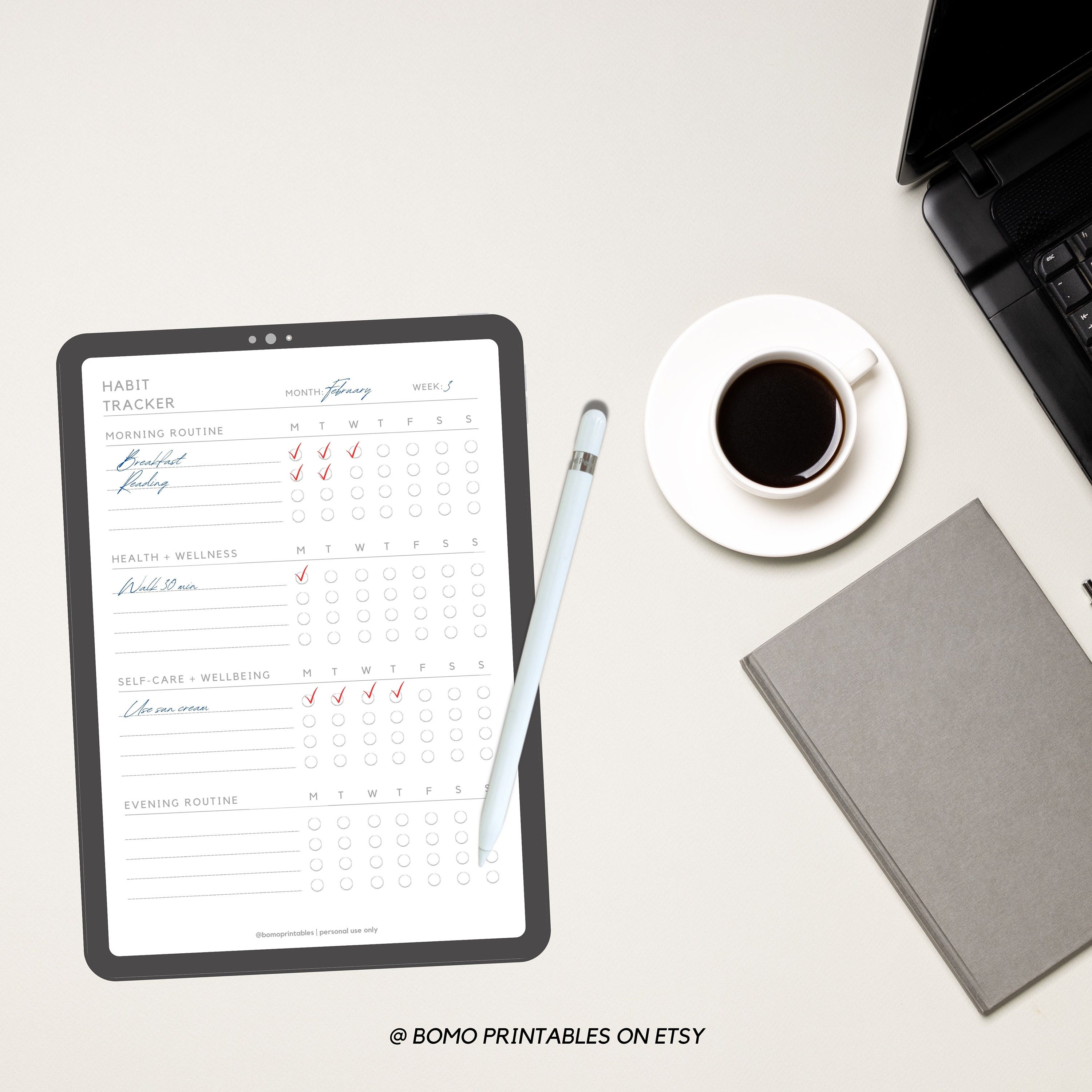 Weekly Habit Tracker Printable, Routine Tracker, Habit Tracker Template ...
