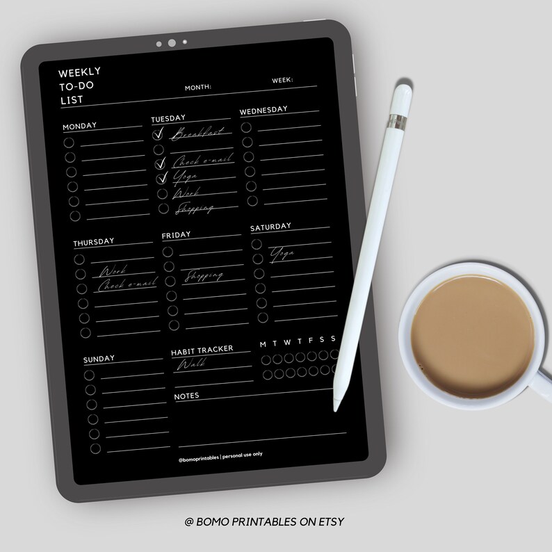 Undated Weekly Planner Printable Planner Stickers Weekly - Etsy