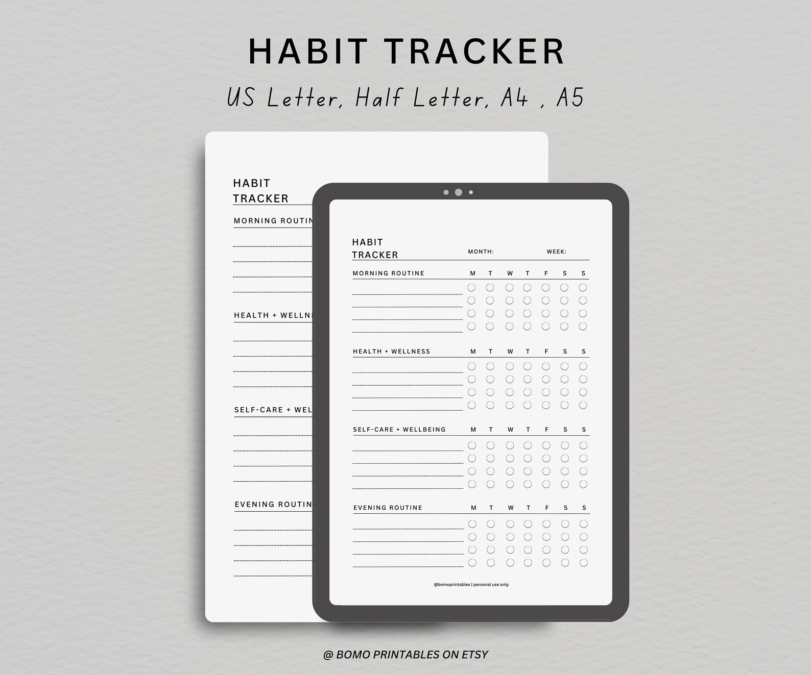 Weekly Habit Tracker Printable, Routine Tracker, Habit Tracker Template ...