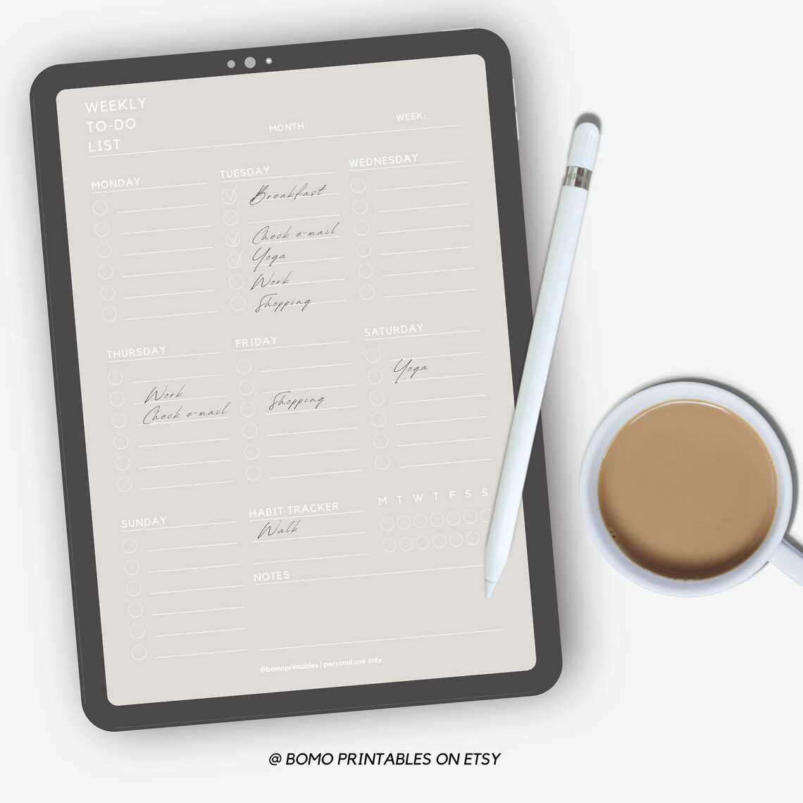 Undated Weekly Planner Printable Planner Stickers Weekly - Etsy