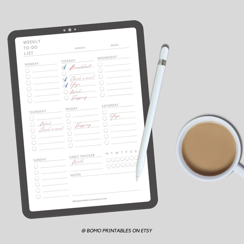 Undated Weekly Planner Printable Planner Stickers Weekly - Etsy