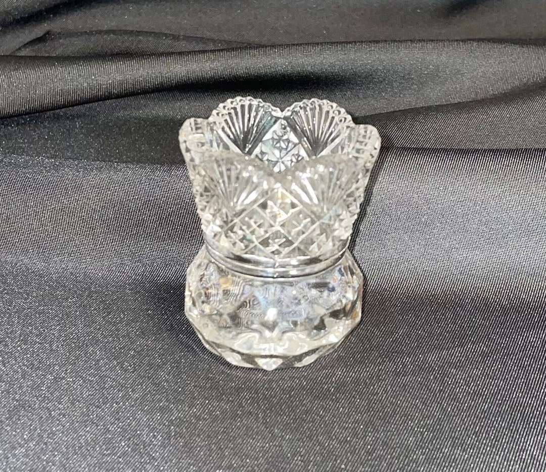 Brilliant Cut Glass Toothpick Holder - Fan & Diamond Pattern - Etsy