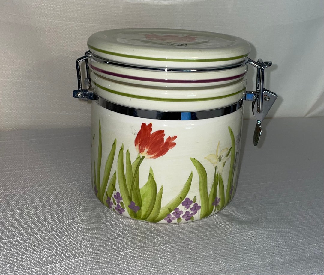 Kitchen Storage Canister - Floral Design - Etsy