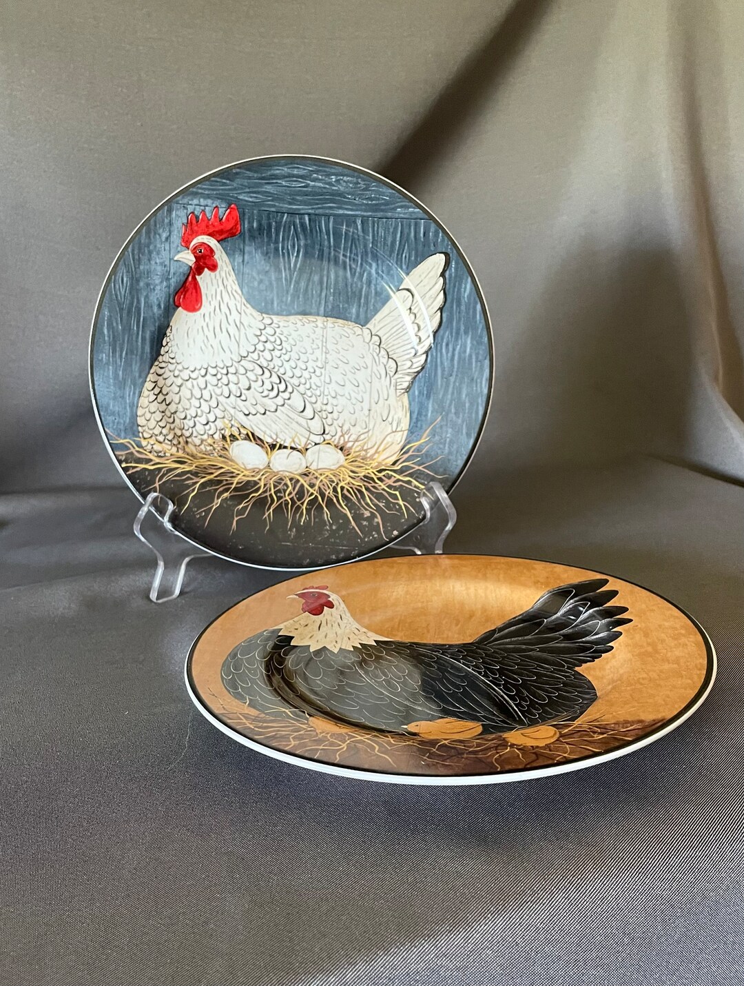 Sakura Oneida Henny & Penny Dessert / Salad Plates Set of 2 - Etsy