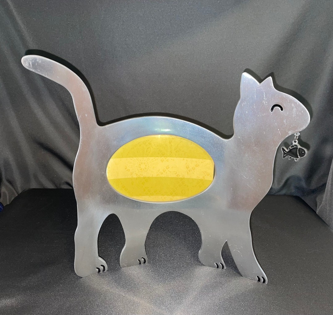 Silver Metal Cat Photo Frame - Etsy